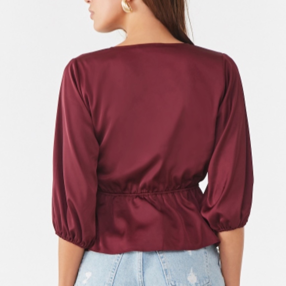 Forever 21 | Tops | Nwt Satin Faux Wrap Top | Poshmark